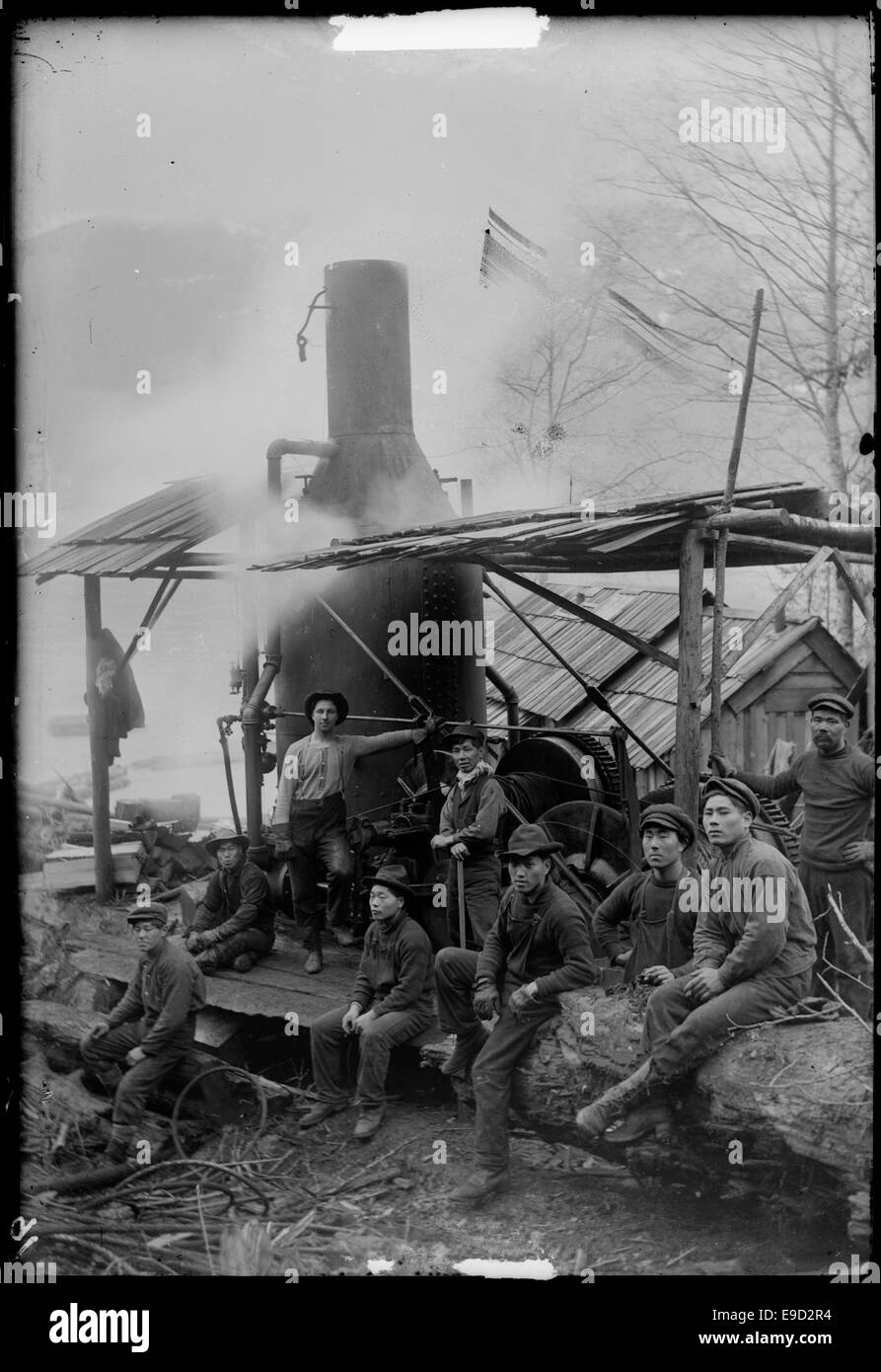 Steam powered winch Black and White Stock Photos & Images - Alamy