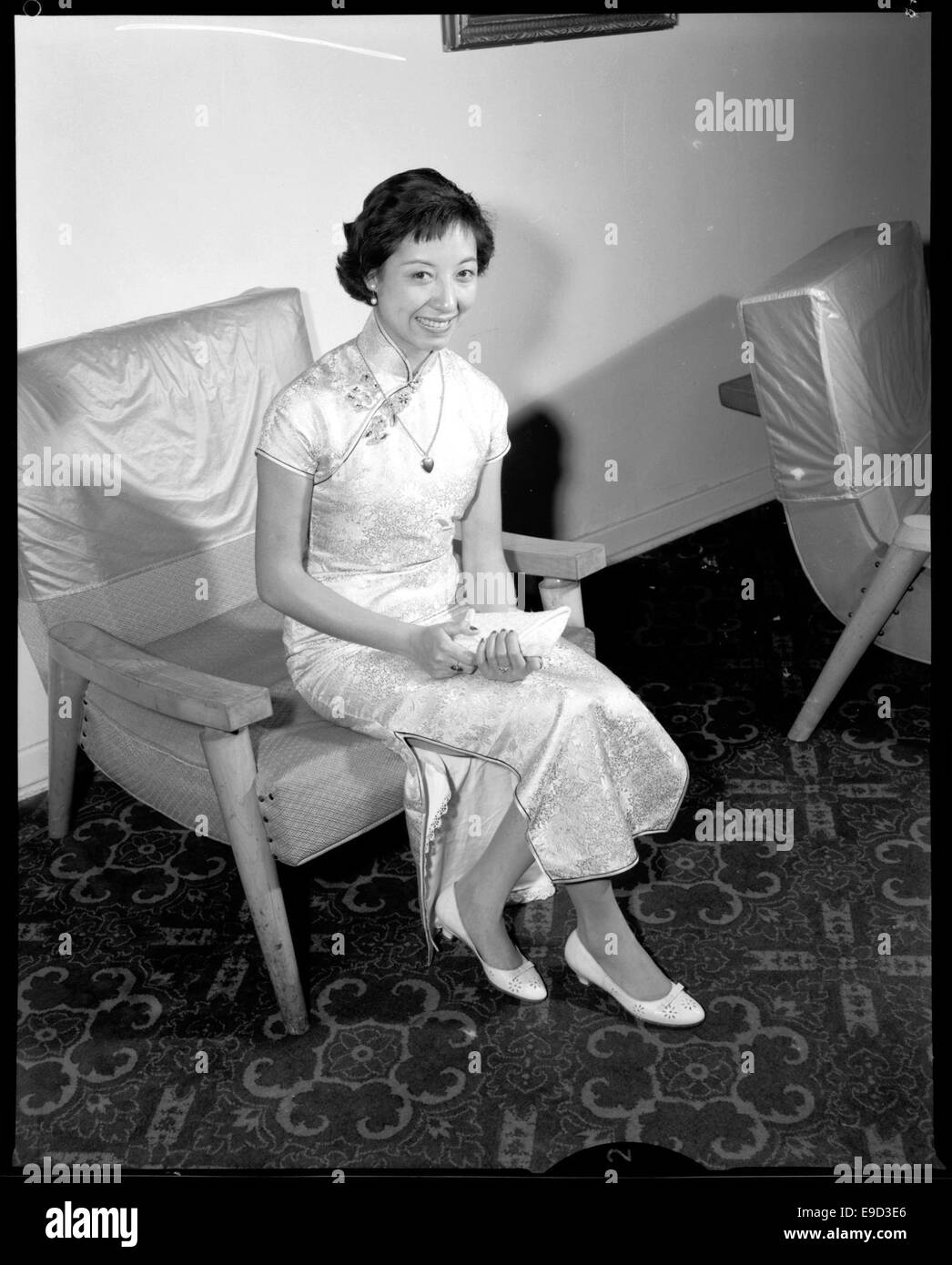 A portrait of Chinese opera star Tu Ching Fang, captured in a ...