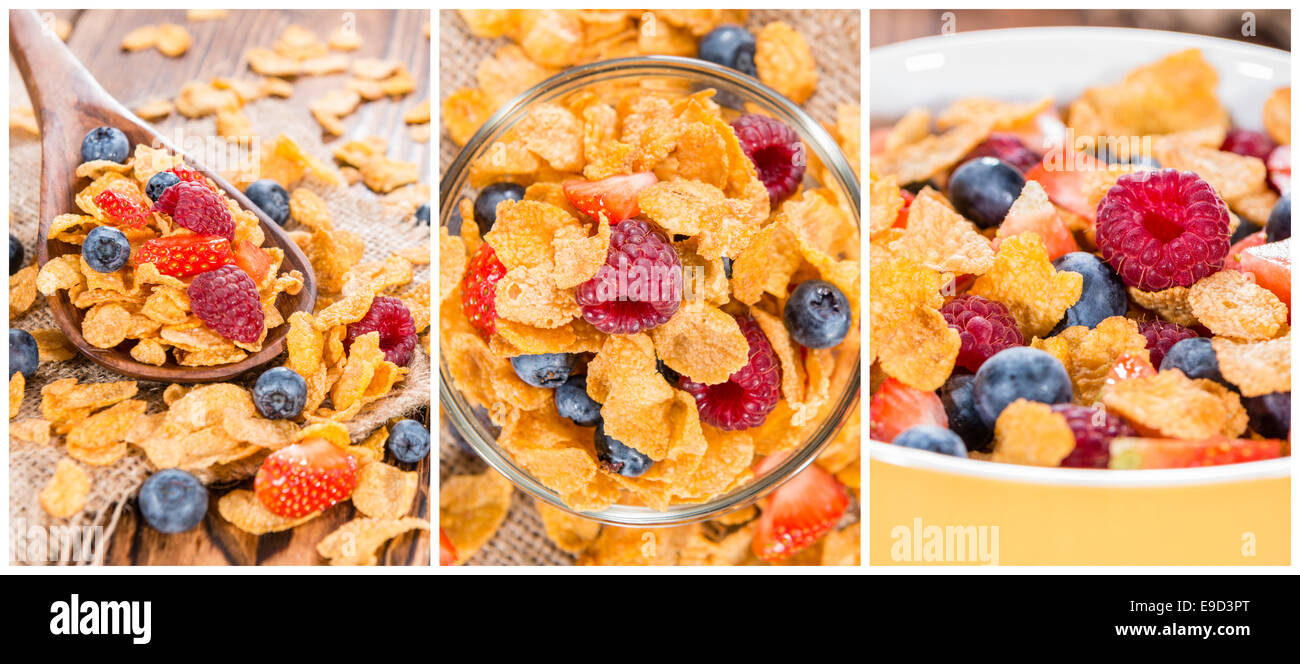 Portion of golden Cornflakes (as a collage Stock Photo - Alamy