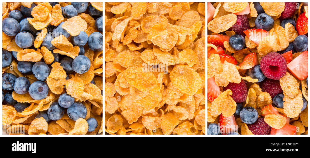 Portion of golden Cornflakes (as a collage Stock Photo - Alamy