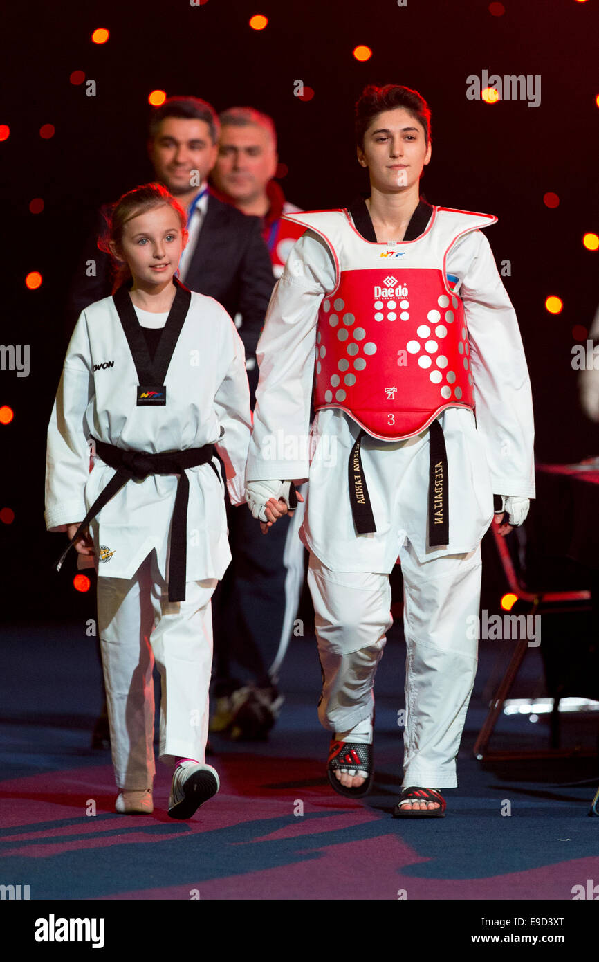 Manchester, UK. 24th Oct, 2014. Semi Final Female -67kg Farida AZIZOVA ...