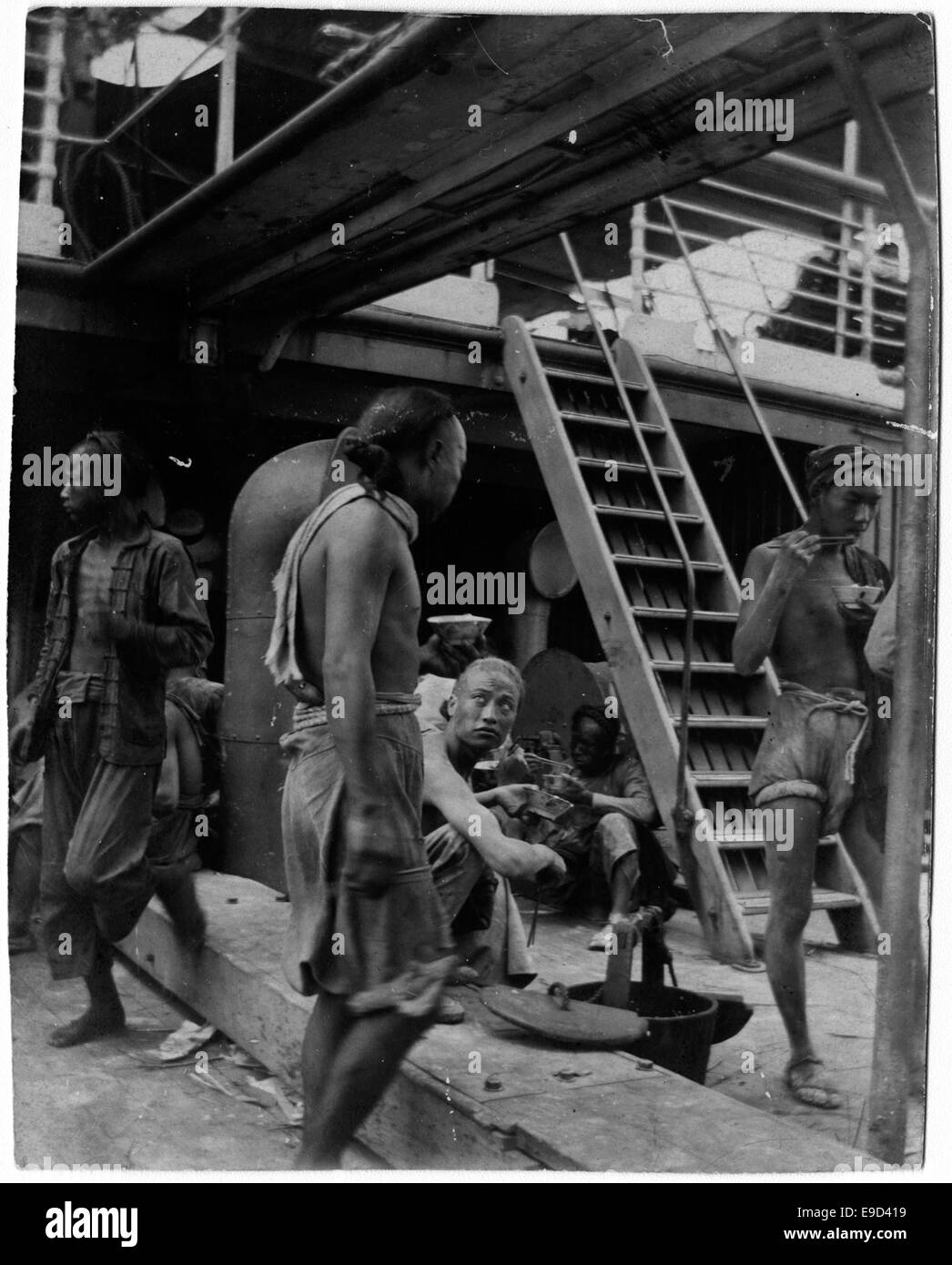 Photograph of Chinese men aboard a CPR (Canadian Pacific Railway) ship ...