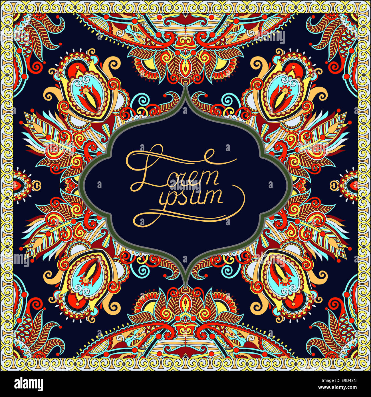 decorative pattern of ukrainian ethnic carpet design with place Stock ...