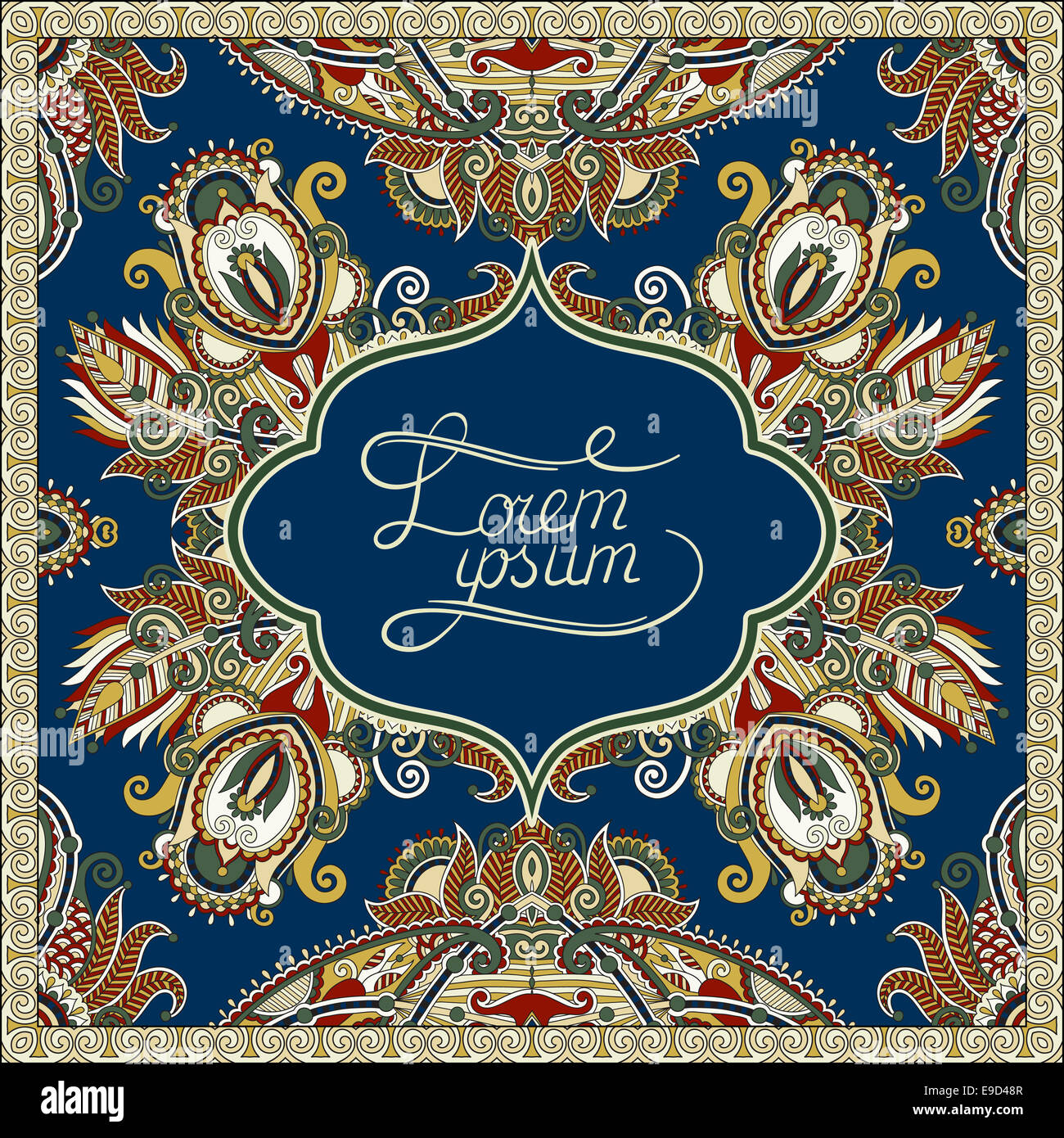 decorative pattern of ukrainian ethnic carpet design with place Stock ...