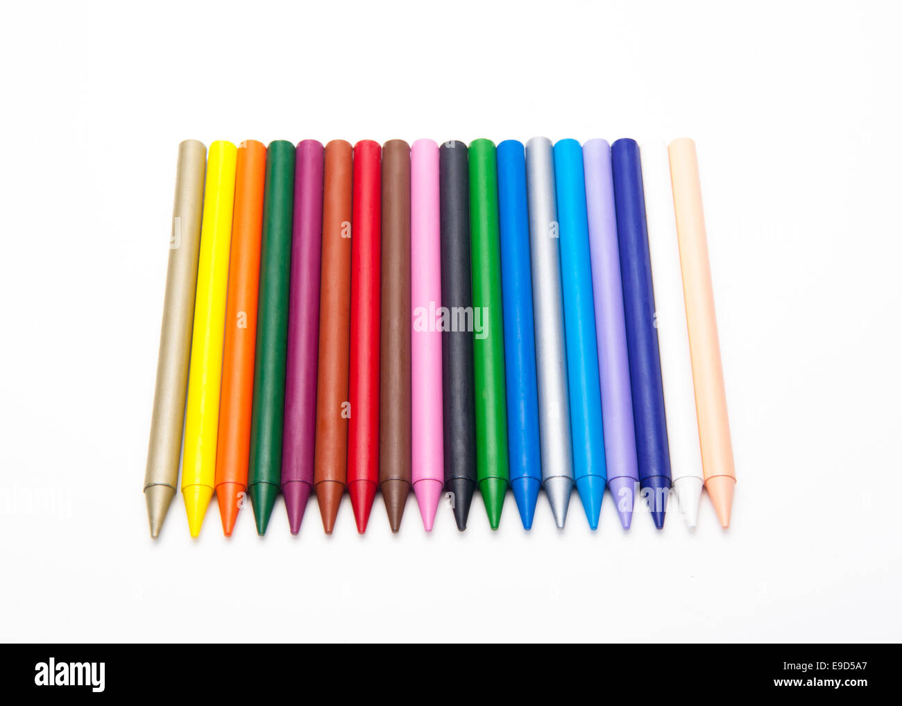 Wax crayons on white isolated background Stock Photo - Alamy