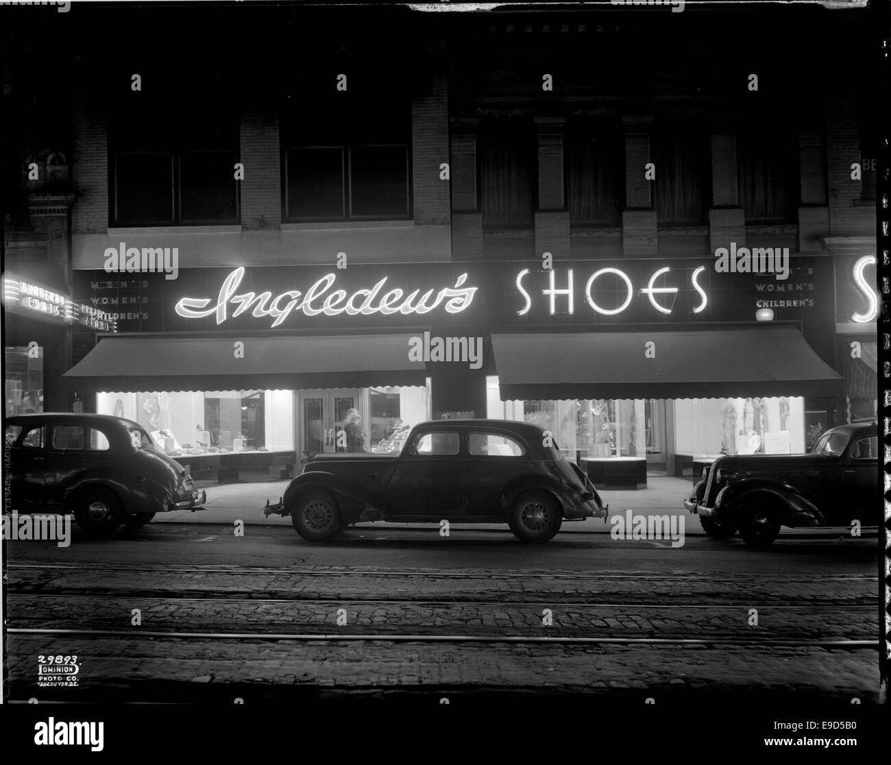 A photograph of a neon sign from Ingledews in Vancouver, Canada ...
