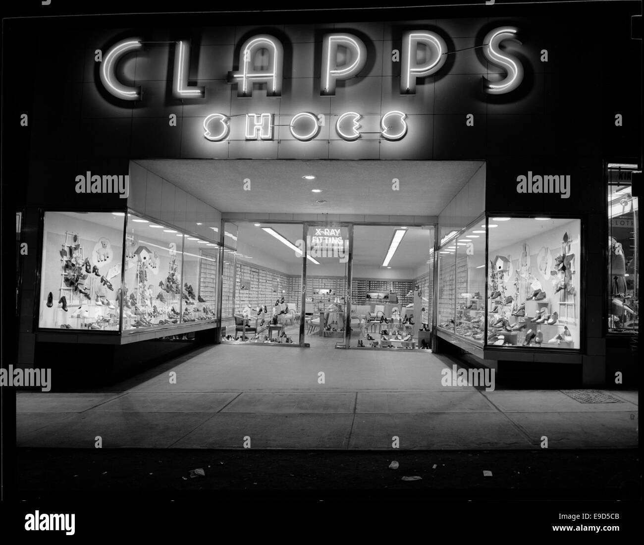 A vintage photograph of Clapps Shoes, showcasing the 80510B model. The ...