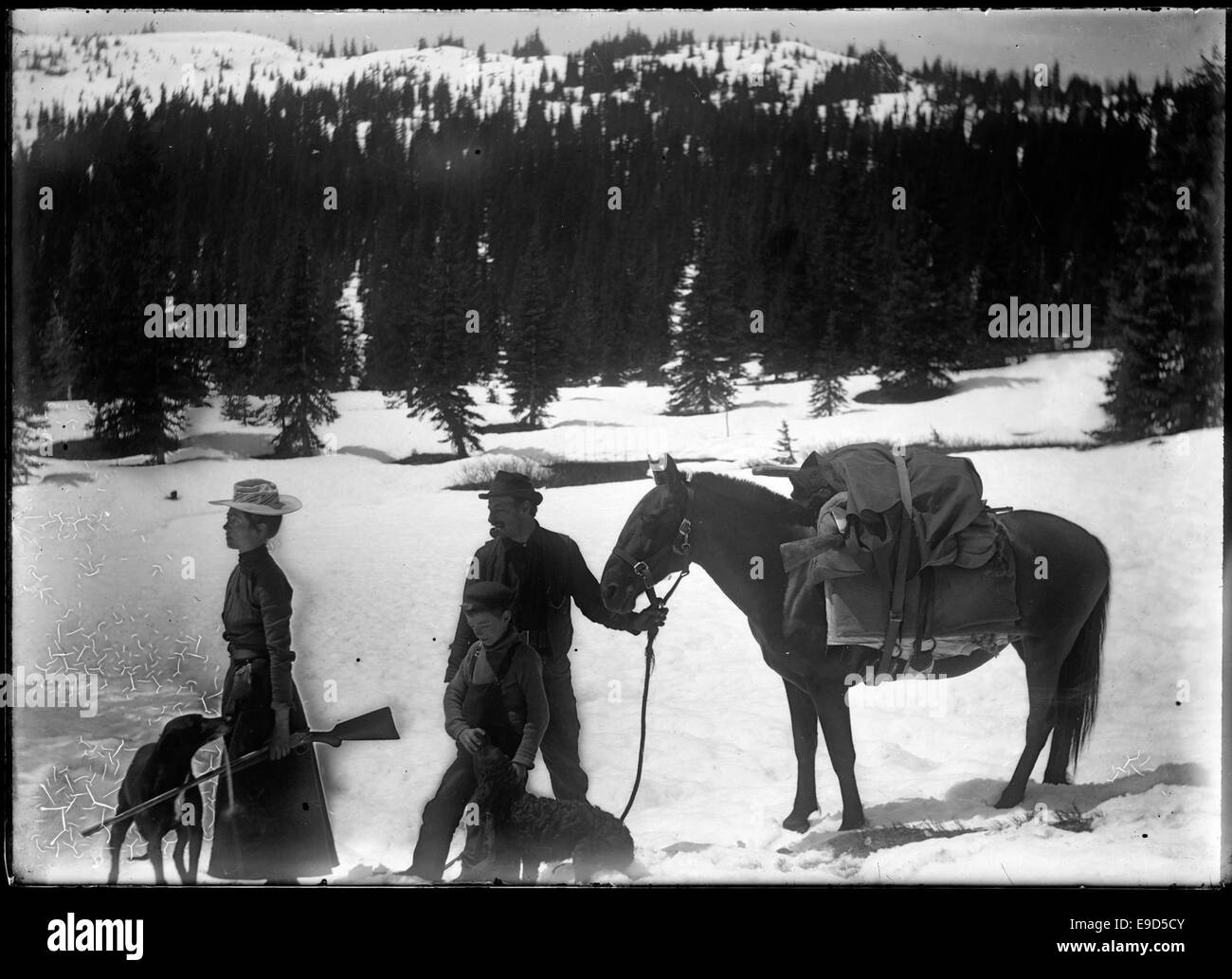 This photograph shows the Gunterman family on the Dewdney Trail, which ...