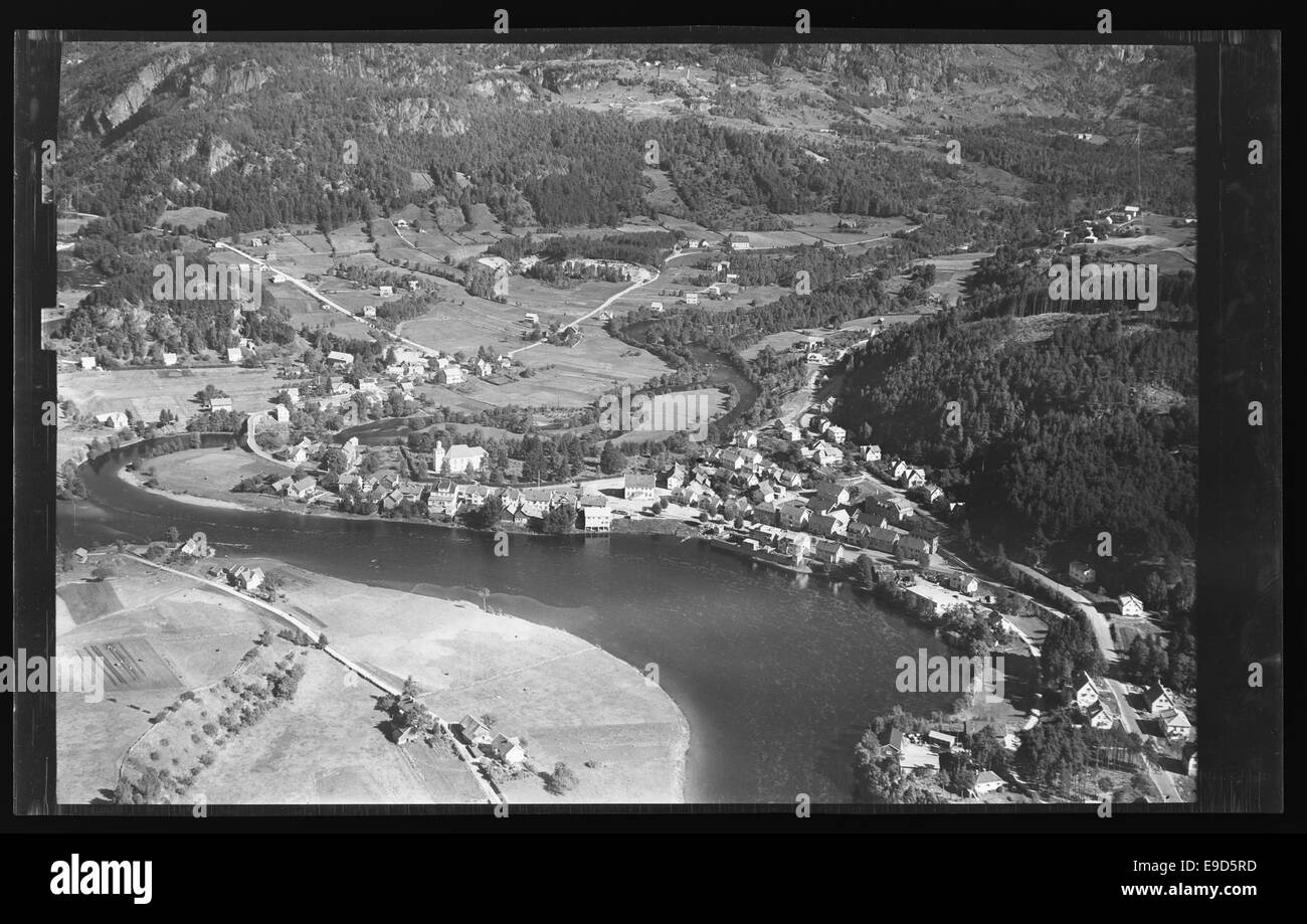 An aerial photograph of Liknes in Kvinesdal municipality, Norway ...