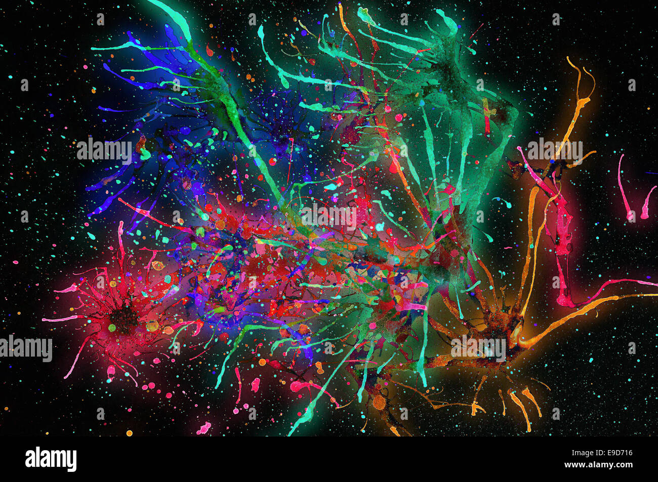 abstract multi color on black background Stock Photo - Alamy