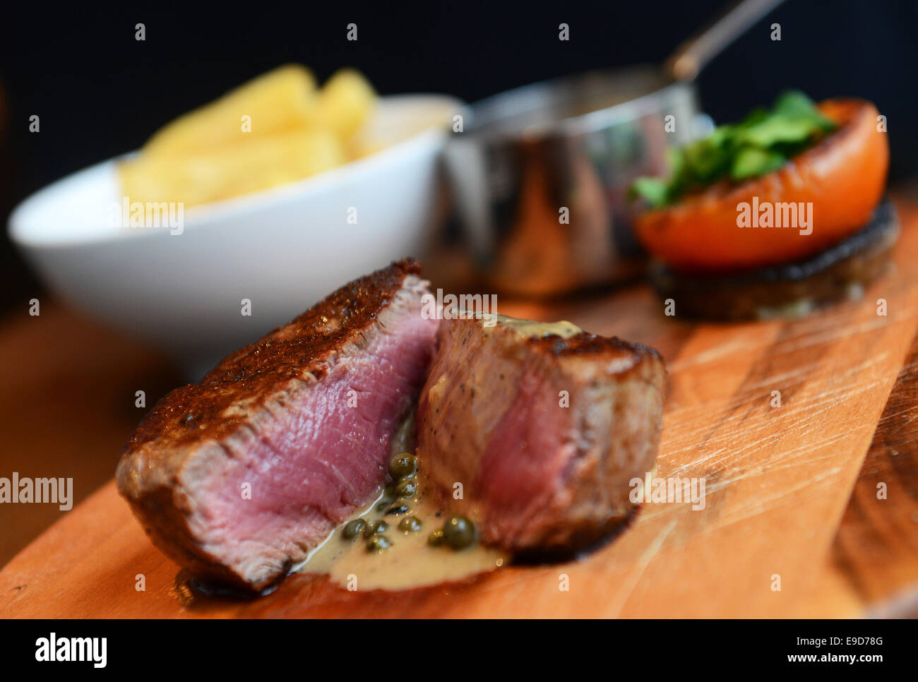 Medium rare cooked fillet beef steak Stock Photo - Alamy