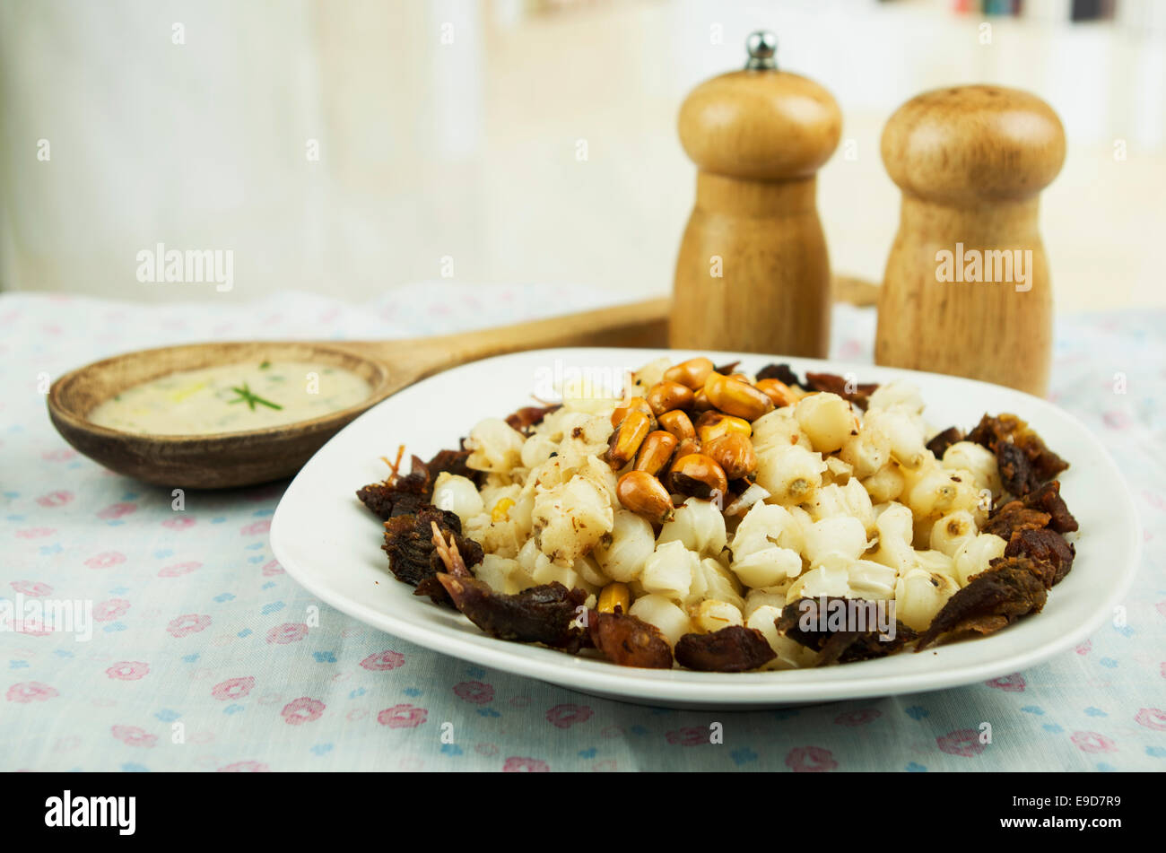 hominy and toasted corn nuts mote con chicharron traditional ecuadorian ...