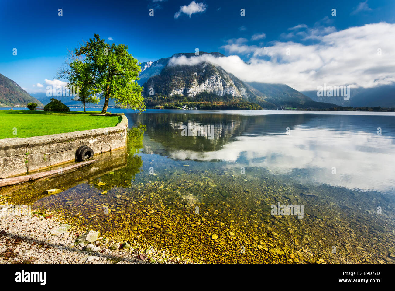 Beautiful peaceful lake hallstatt in hi-res stock photography and ...