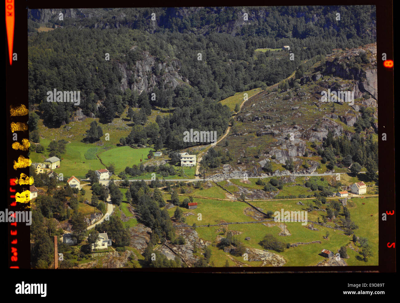 An aerial photograph of Kvinesdal kommune, Norway, captured by Widerøes ...