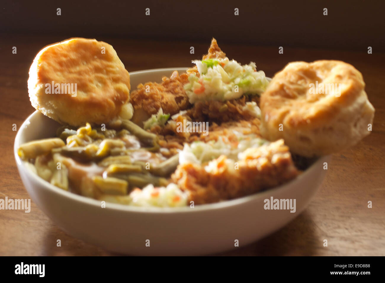 Home cooked meal at dinning room table Stock Photo - Alamy