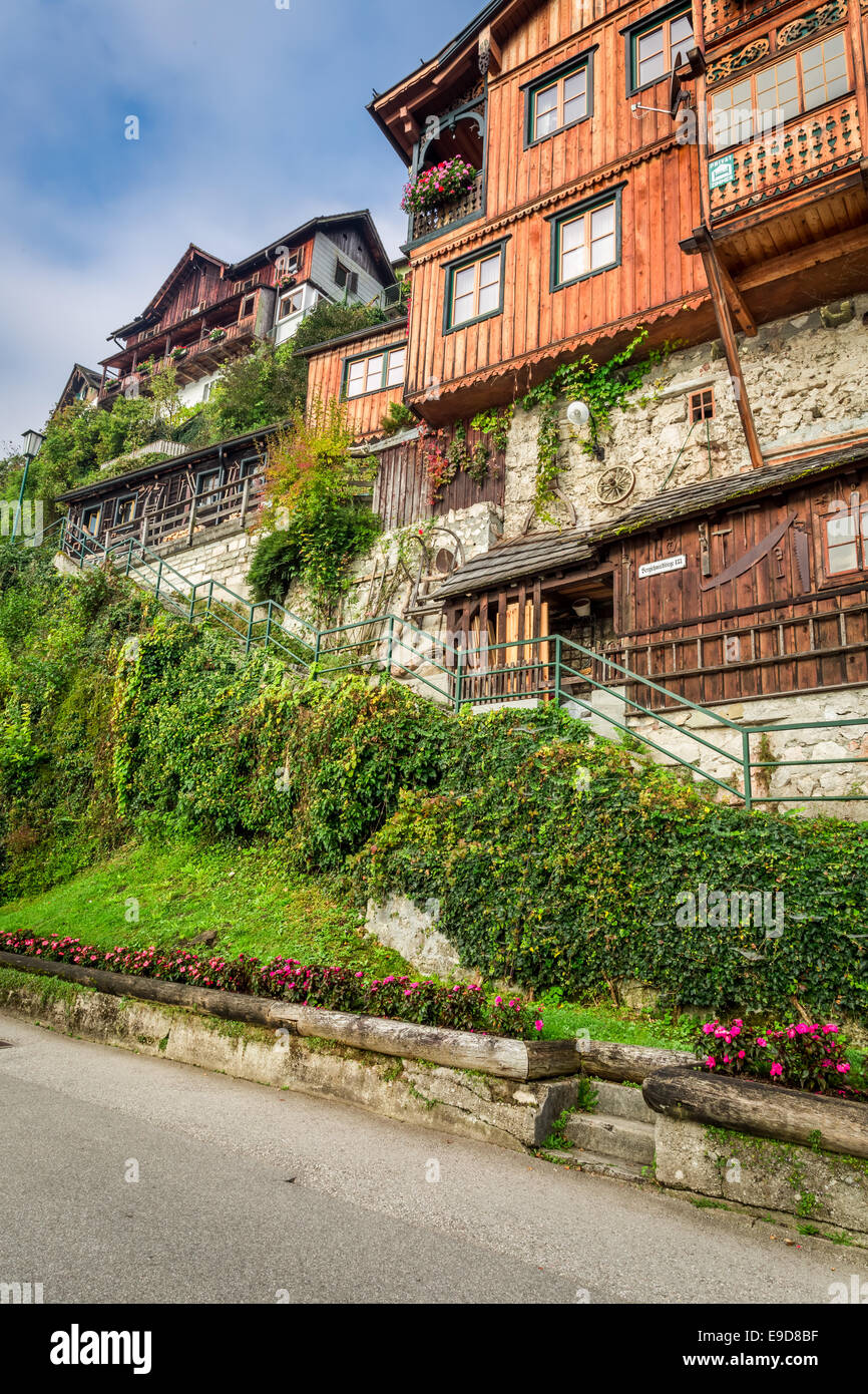 Old building on the main street in Hallstatt Stock Photo - Alamy