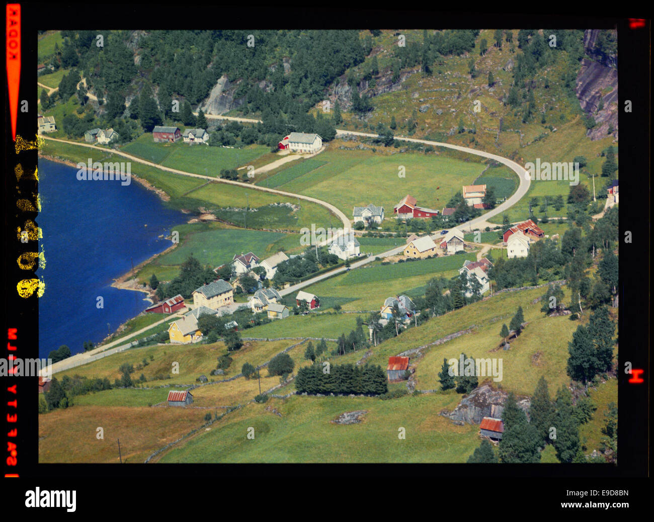 An aerial photograph of Rafoss, part of Kvinesdal kommune, showing the ...