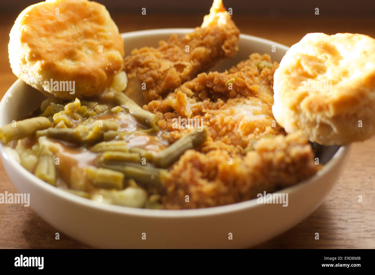Home cooked meal at dinning room table Stock Photo - Alamy
