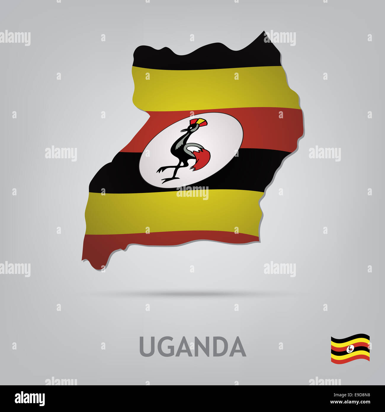 Uganda flag and map in vector illustration hi-res stock photography and ...