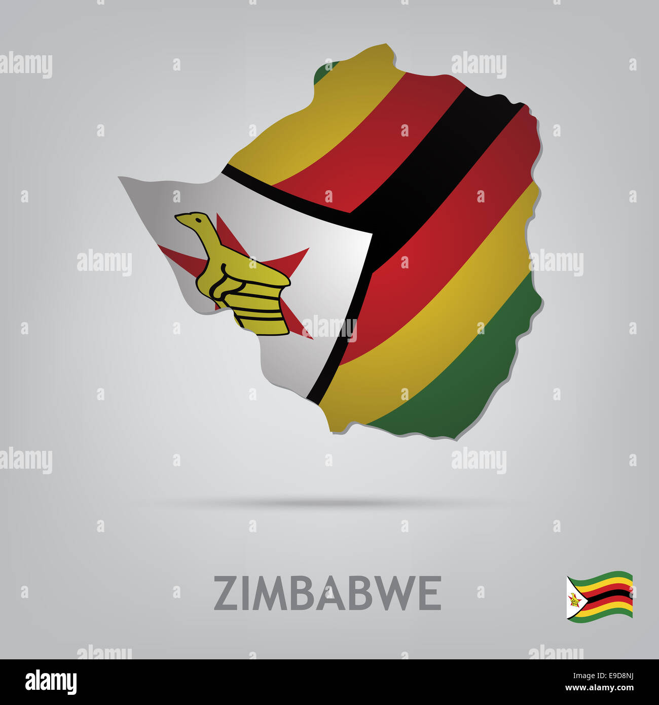 Zimbabwe map africa flag hi-res stock photography and images - Alamy
