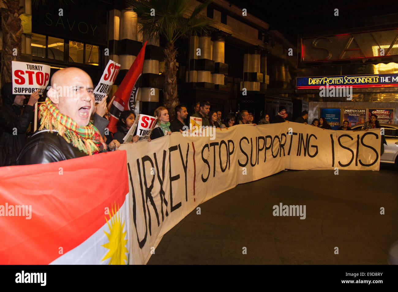 London, October 25th 2014. Dozens of Britain's Kurdish community and ...