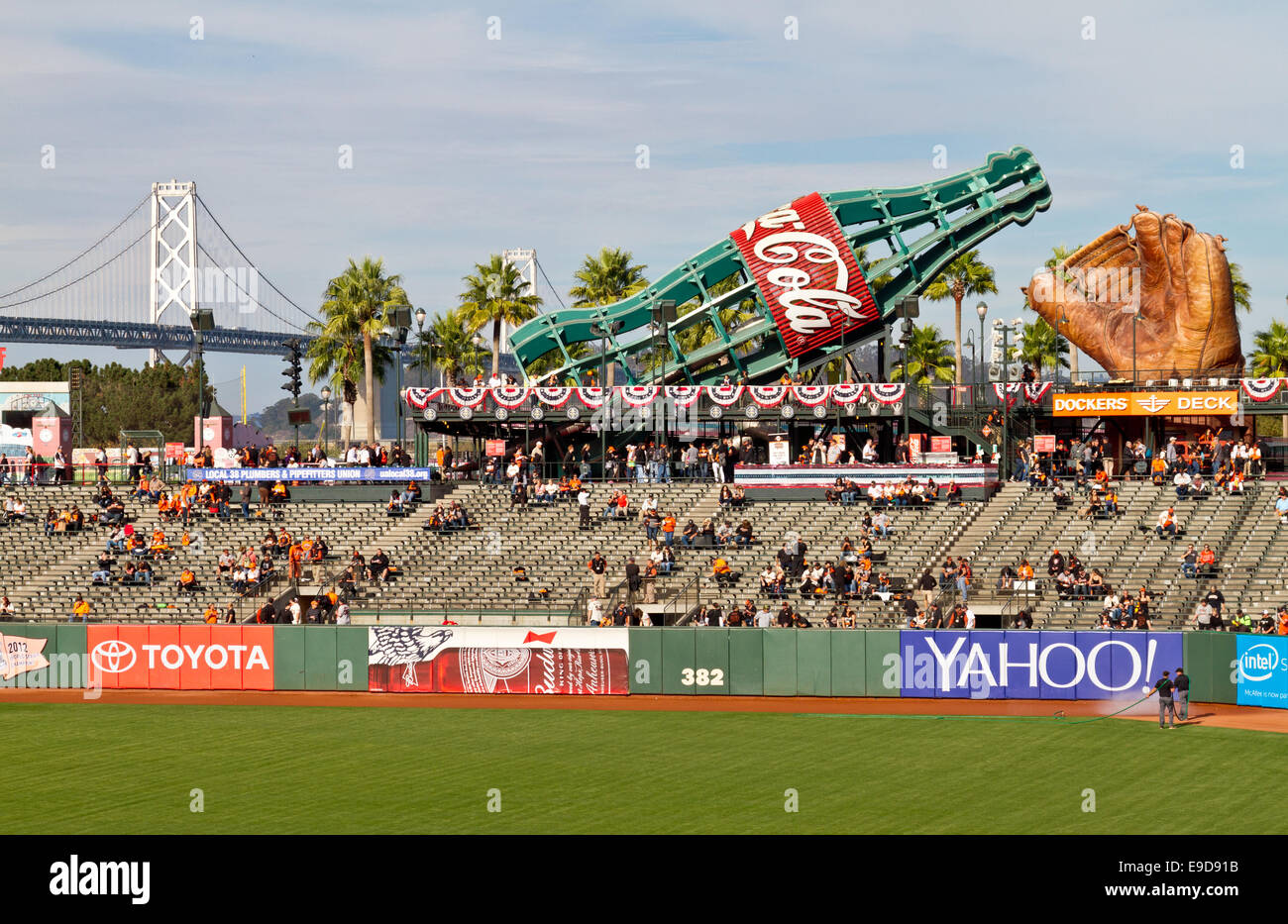 Left field stands at AT&T Park, home of the San Francisco Giants ...