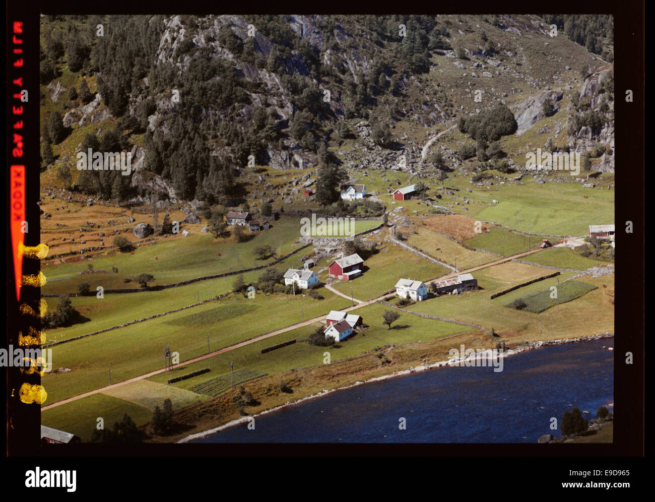 This aerial photograph captures a view of Kvinesdal kommune in Norway ...