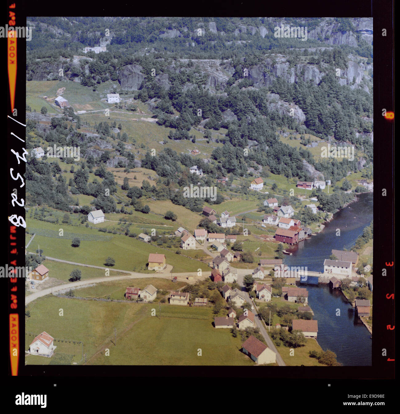 Aerial photograph of Kvinesdal kommune, Norway. Captured by Widerøes ...