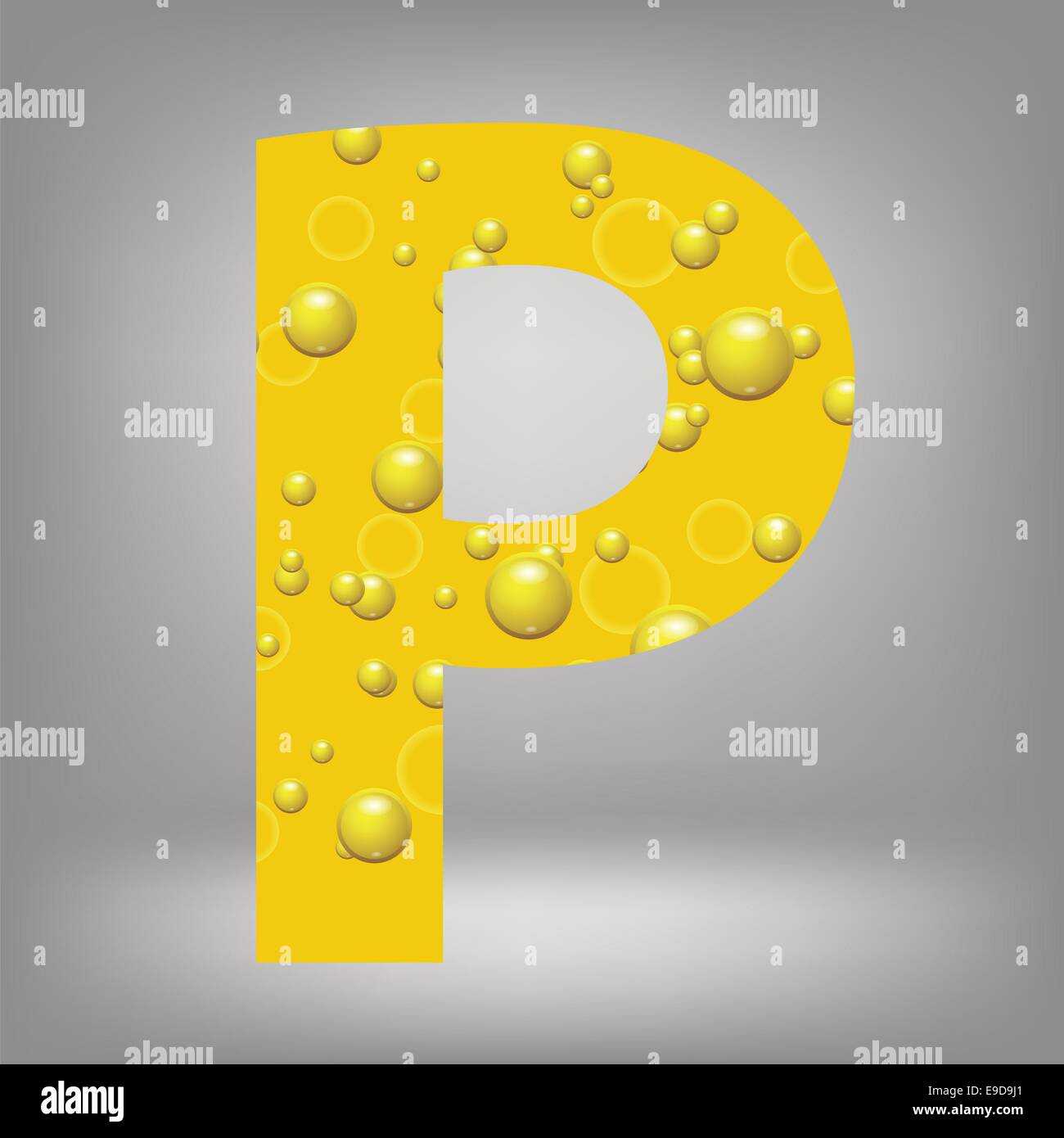 colorful illustration with beer letter P on a grey background Stock ...