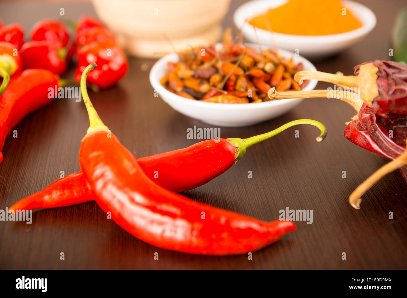 spicy chilli aji chili varieties Stock Photo - Alamy