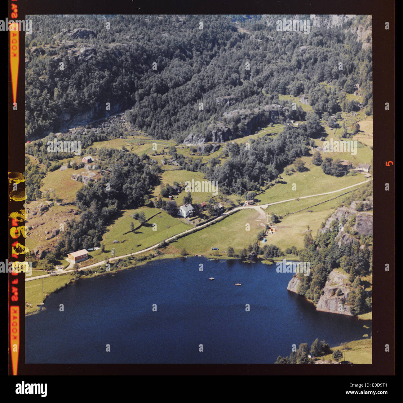 An aerial photograph of Kvinesdal municipality in Norway, captured by ...