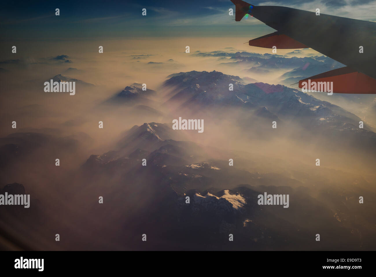 Flying over the Alps Stock Photo - Alamy