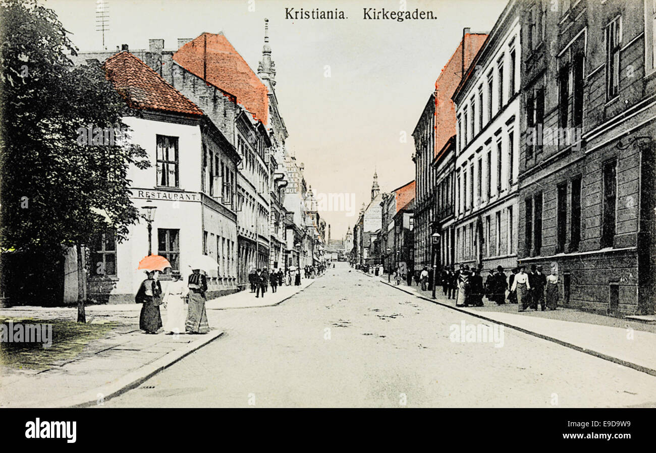 This vintage postcard from Kristiania (now Oslo) features a view of ...