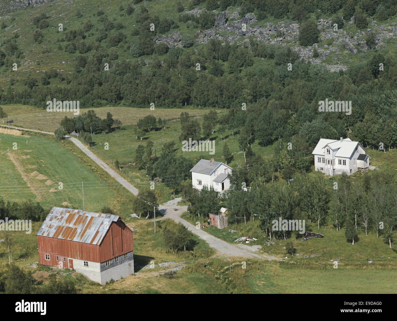 An aerial photograph of Solfjell in Dønna kommune, showcasing the ...