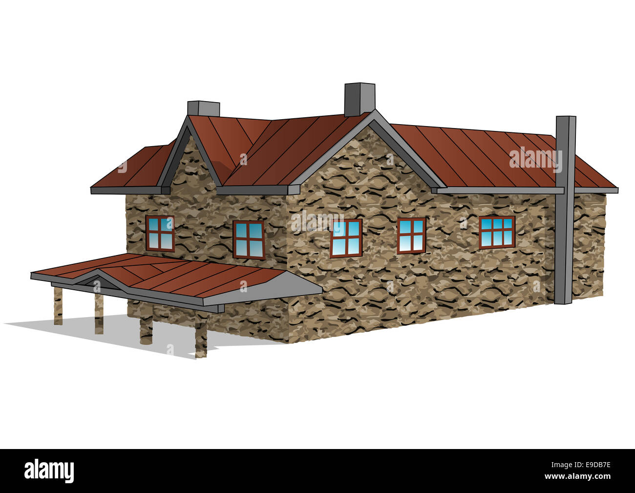 Typical farm house Cut Out Stock Images & Pictures - Alamy