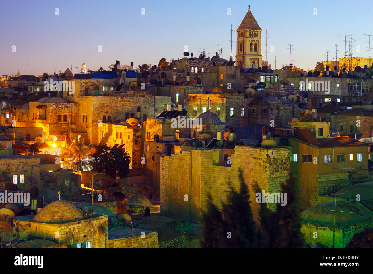 Jerusalem Old City and Temple Mount at Night, Israel Stock Photo - Alamy