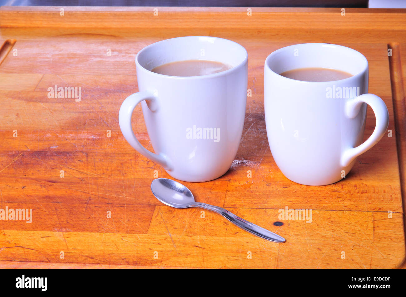 Two Mugs of Coffee Stock Photo - Alamy