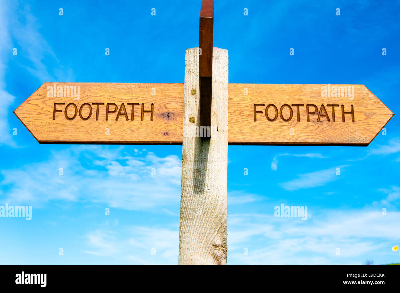 Footpath direction sign in English countryside Stock Photo - Alamy