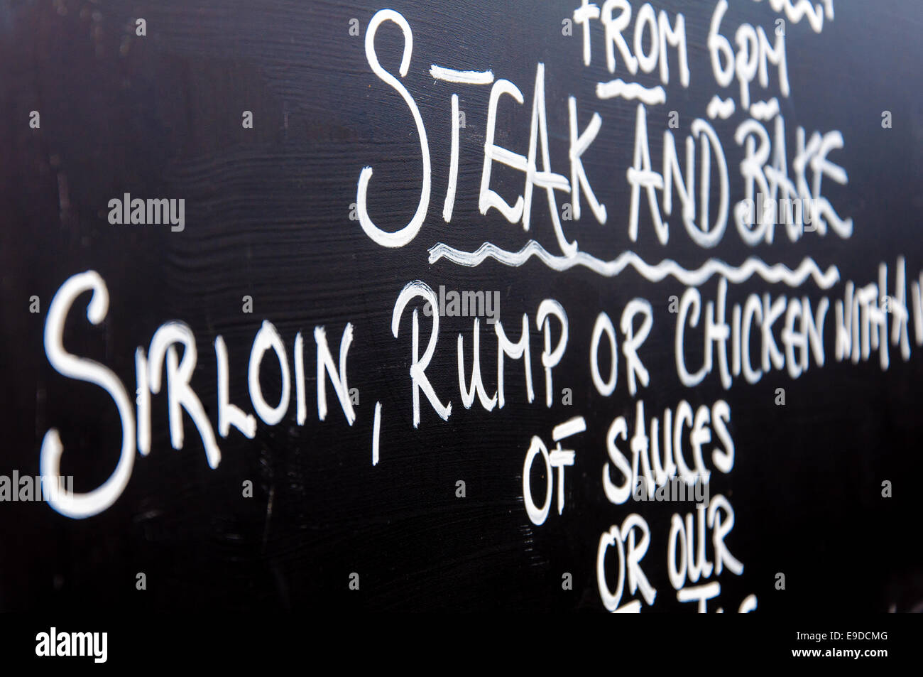 Close up on traditional British menu sign Stock Photo - Alamy