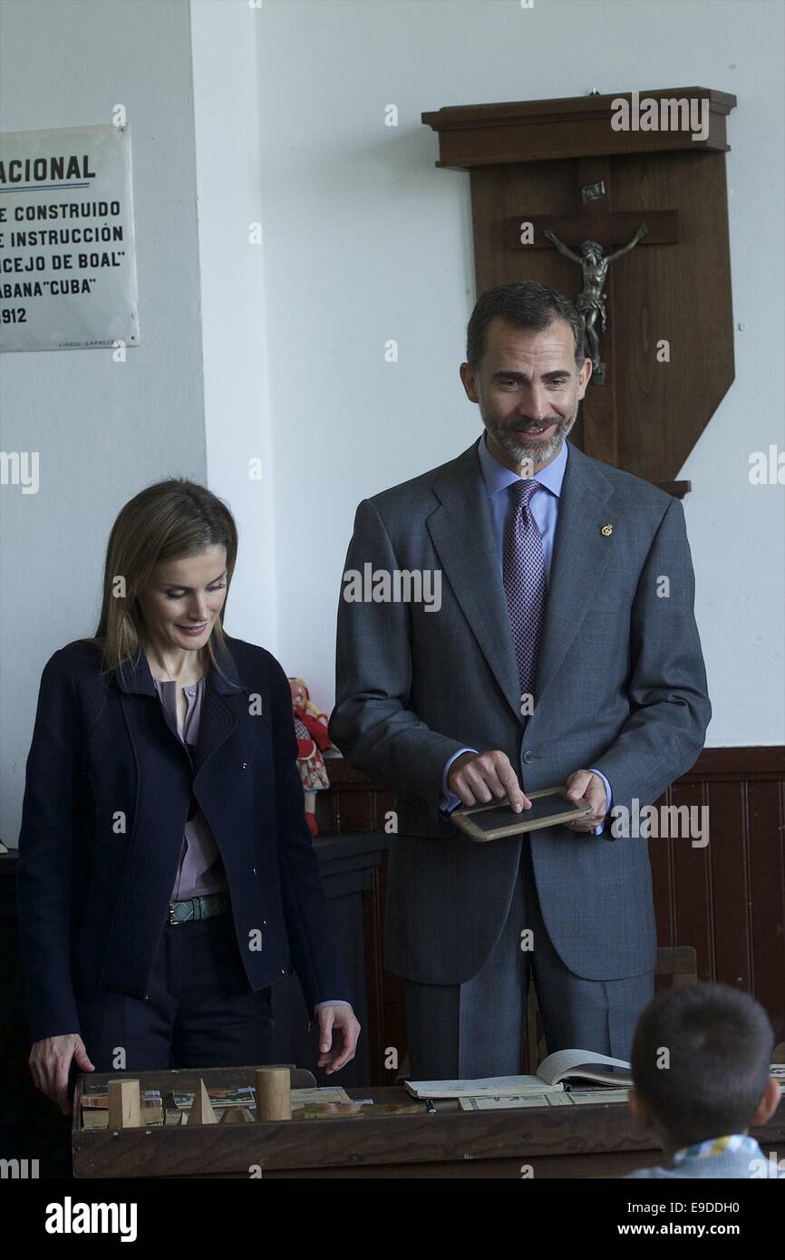 Boal, Spain. 25th Oct, 2014. King Felipe VI of Spain and Queen Letizia ...