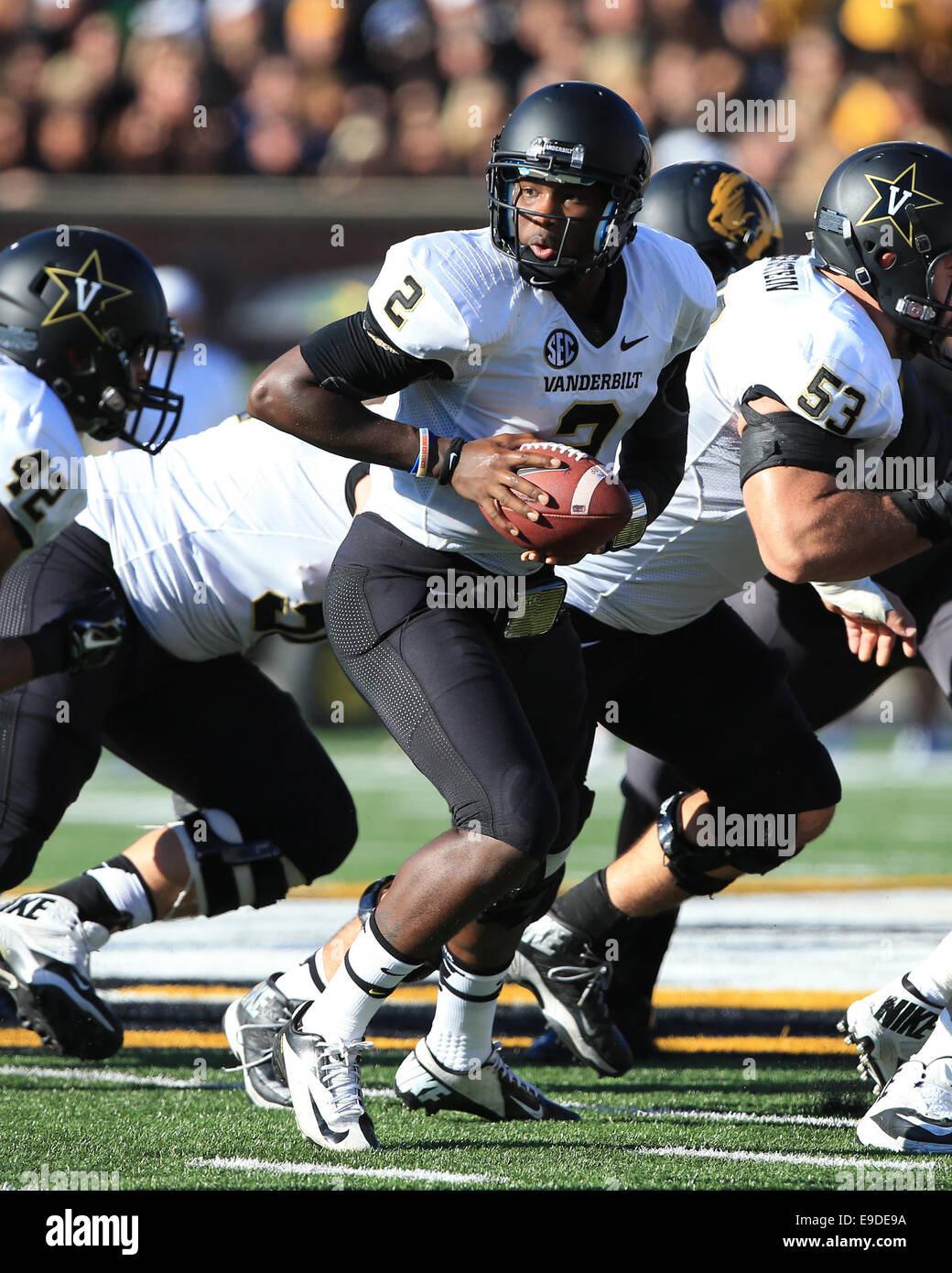 October 25, 2014 Columbia, MO: Vanderbilt Commodores quarterback Johnny ...