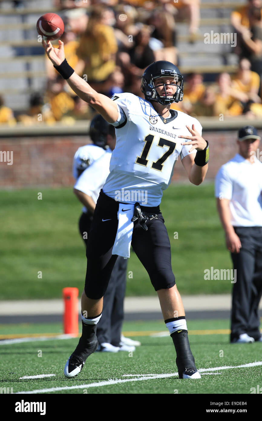 October 25, 2014 Columbia, MO: Vanderbilt Commodores quarterback ...