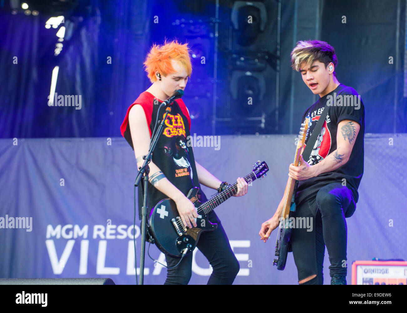 Rock band 5 Seconds of Summer performs on stage at the 2014 iHeartRadio ...
