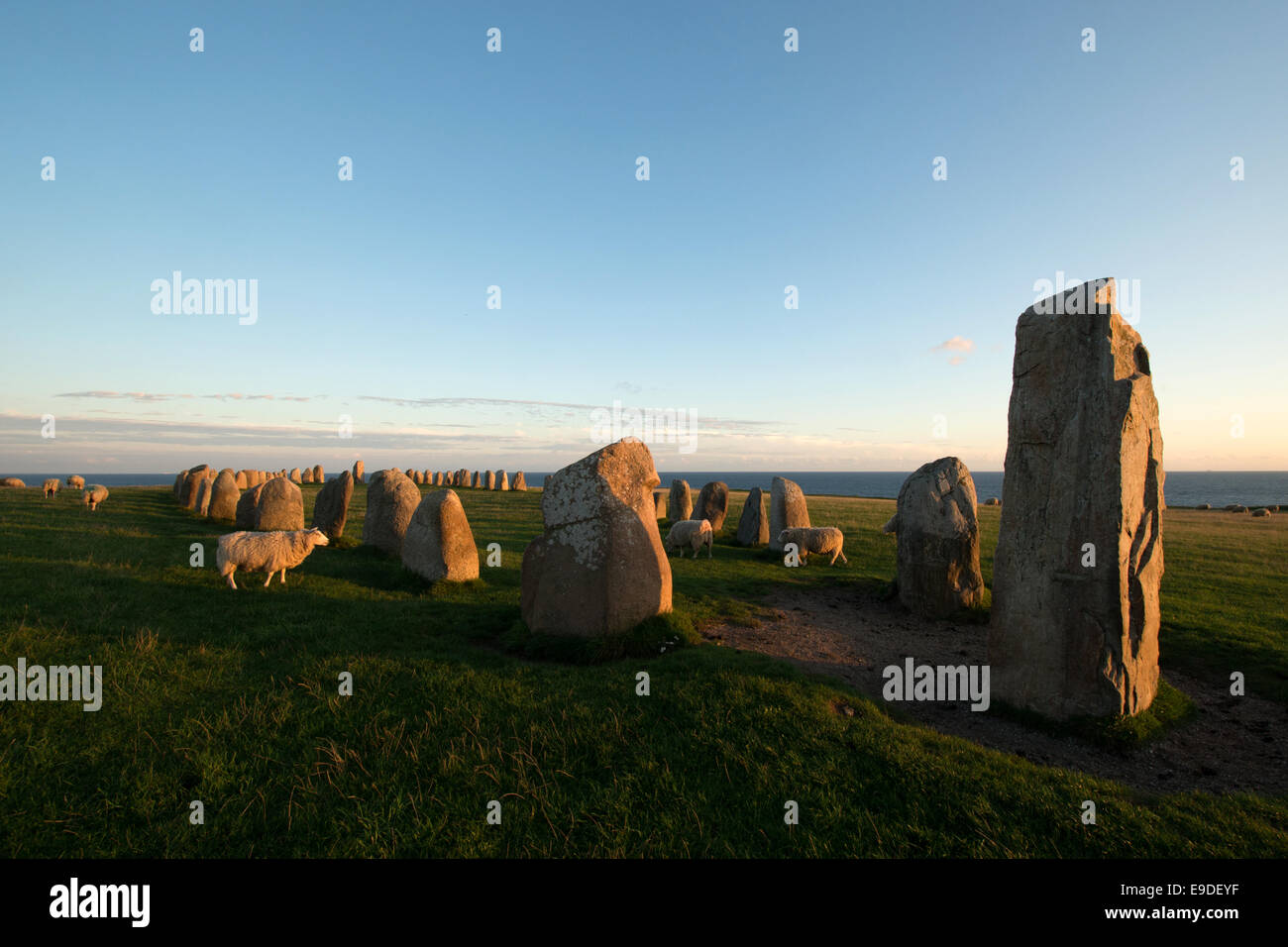 Stone setting Ales Stenar, Schonen, Sweden, Europe Stock Photo - Alamy