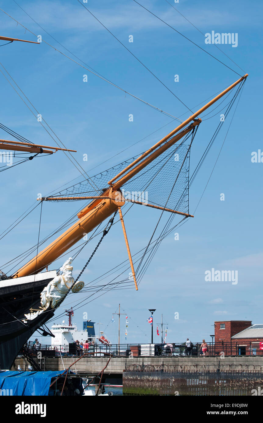 The figurehead on HMS Warrior, based in Portsmouth Harbour Hampshire ...
