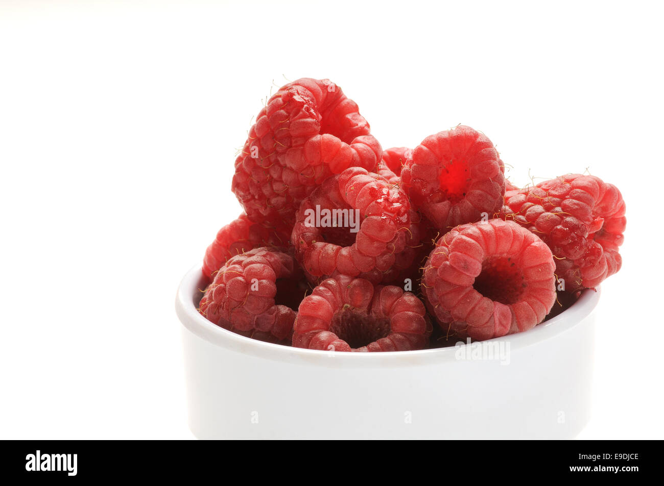 A beautiful selection of freshly picked ripe red raspberries Stock ...