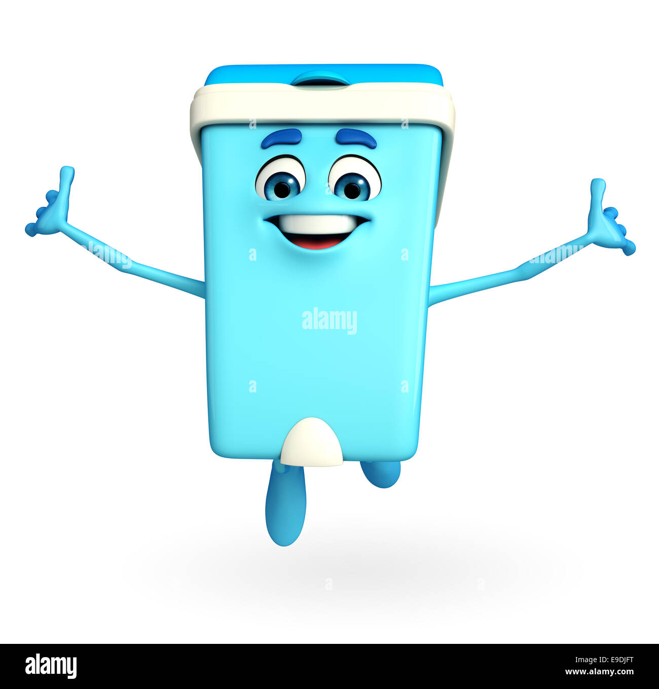 Cartoon Character of Dustbin is jumping Stock Photo - Alamy