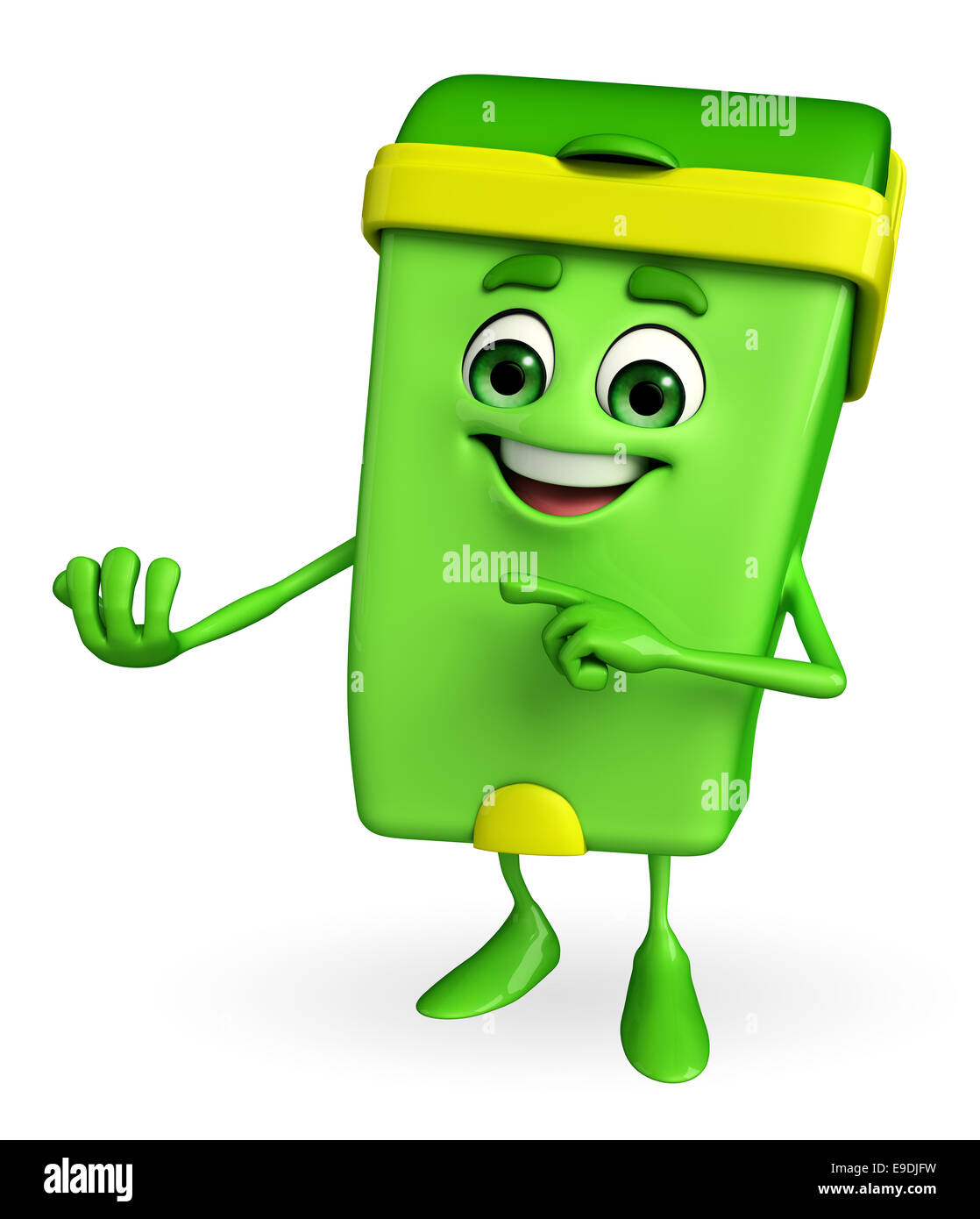Cartoon Character of Dustbin with holding pose Stock Photo - Alamy