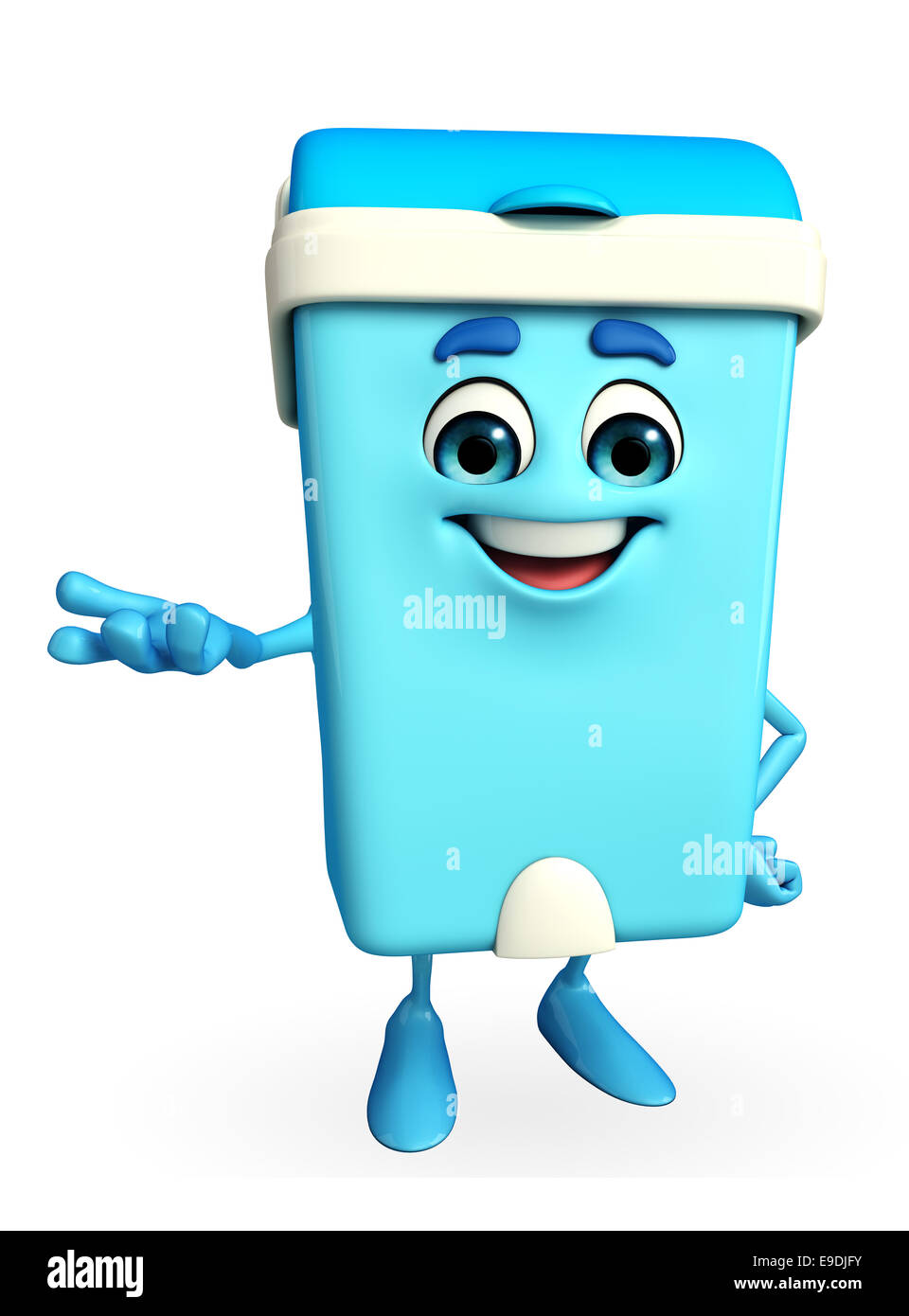 Cartoon Character of Dustbin with presenting pose Stock Photo - Alamy