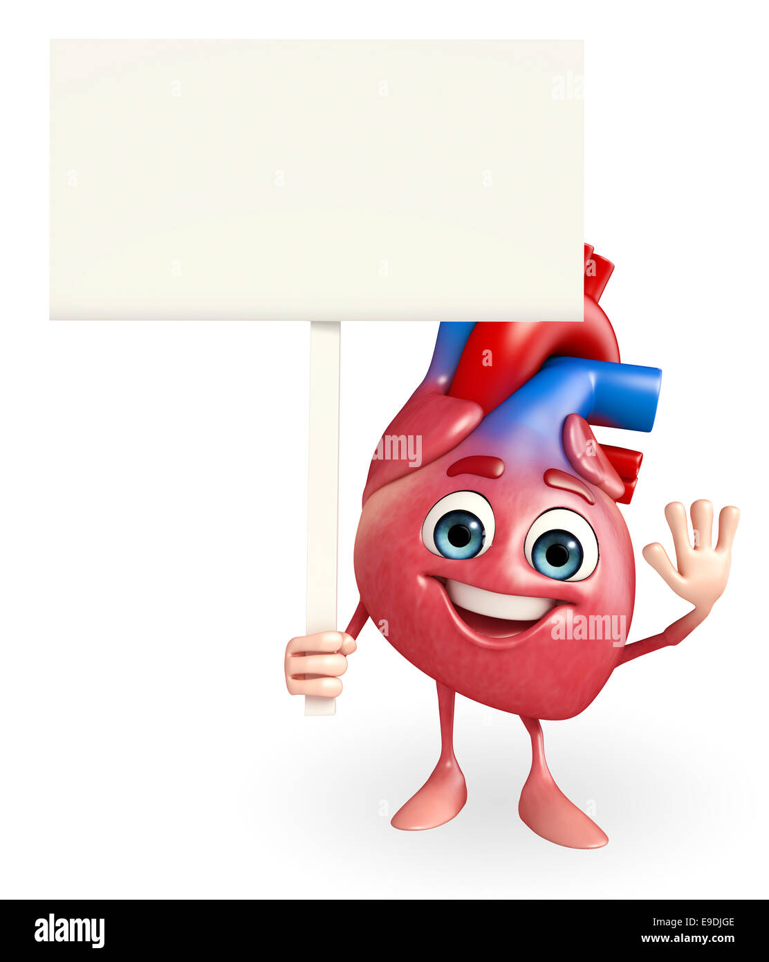 Cartoon Character of heart with sign Stock Photo - Alamy